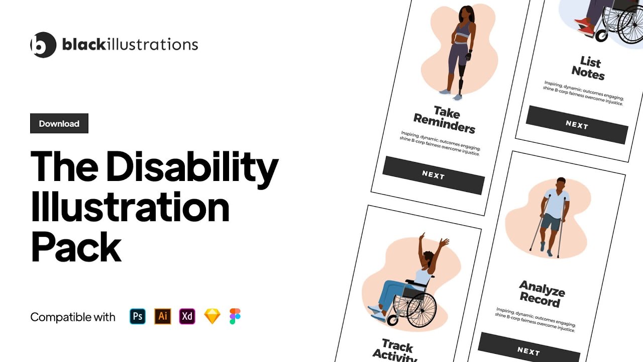 Black Illustrations of Disabilities | Download The Disability Pack