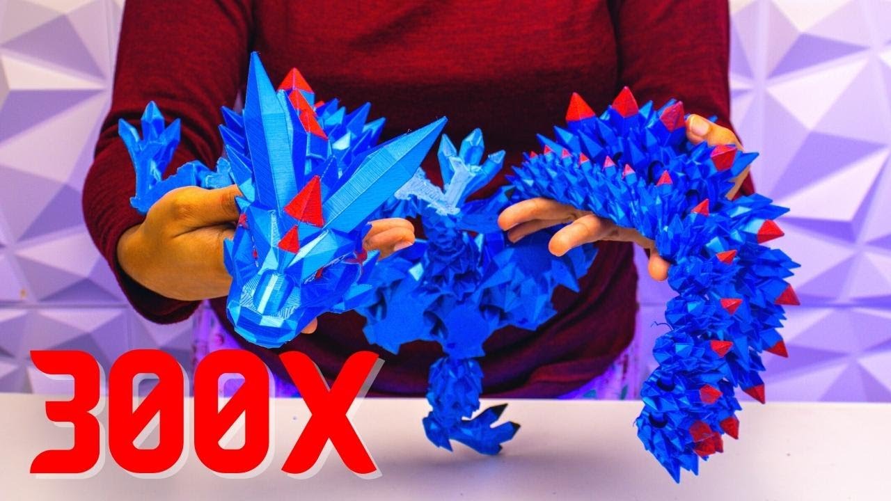300X Giant Articulated Crystal Dragon 3D Print