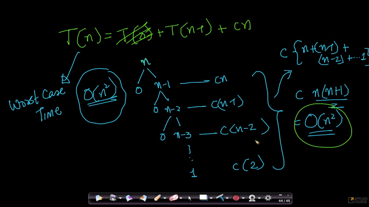 Time complexity: Best and Worst cases | Quick Sort | Appliedcourse