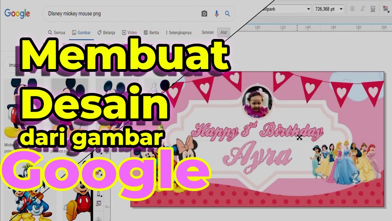Cara mudah membuat Desain Banner dari gambar Google - CorelDrawX7 desain Banner 2x1 Meter