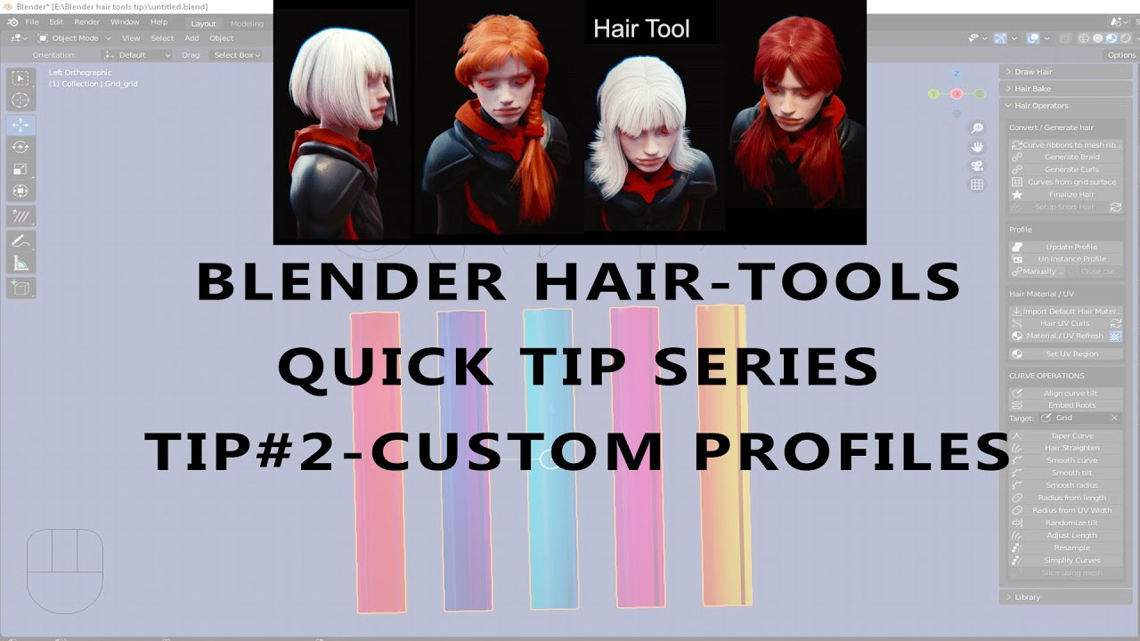 Blender Hair Tools Tip#2 - Custom Profile