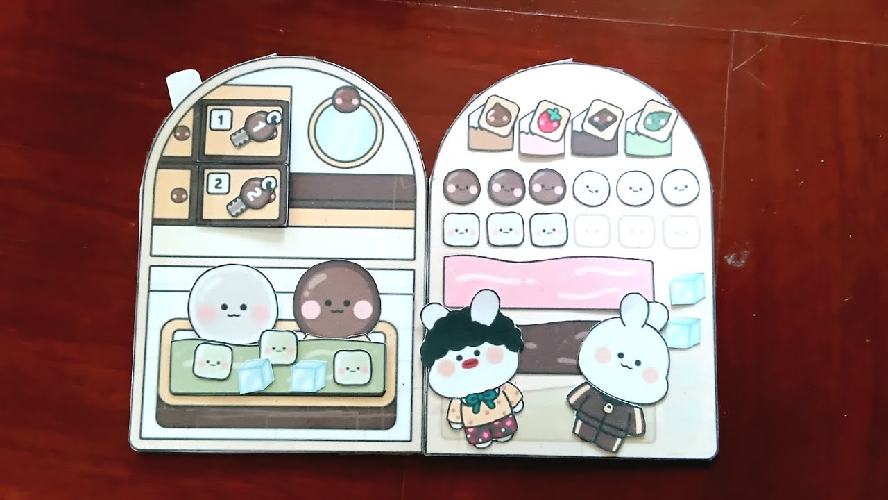 Paper Doll House | Quiet Book | DDUNDDUN TOY Bubble Tea Cafe | LINDA-CVG