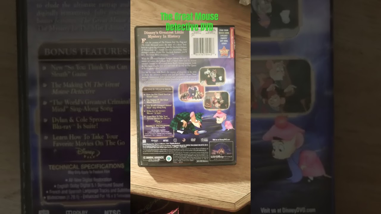 The Great Mouse Detective 2010 DVD | #dvd #disney100 #disney100yearsofwonder