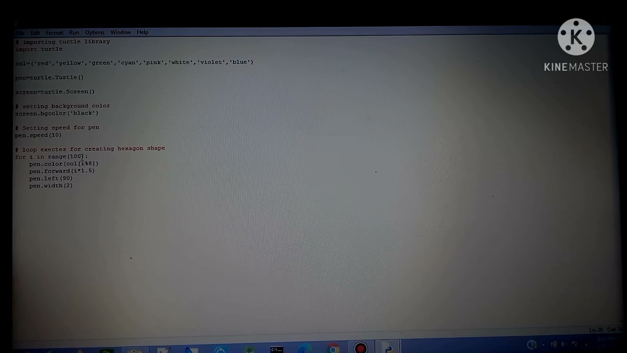 Python Turtle Graphics | Hexagon design with Turtle in python.