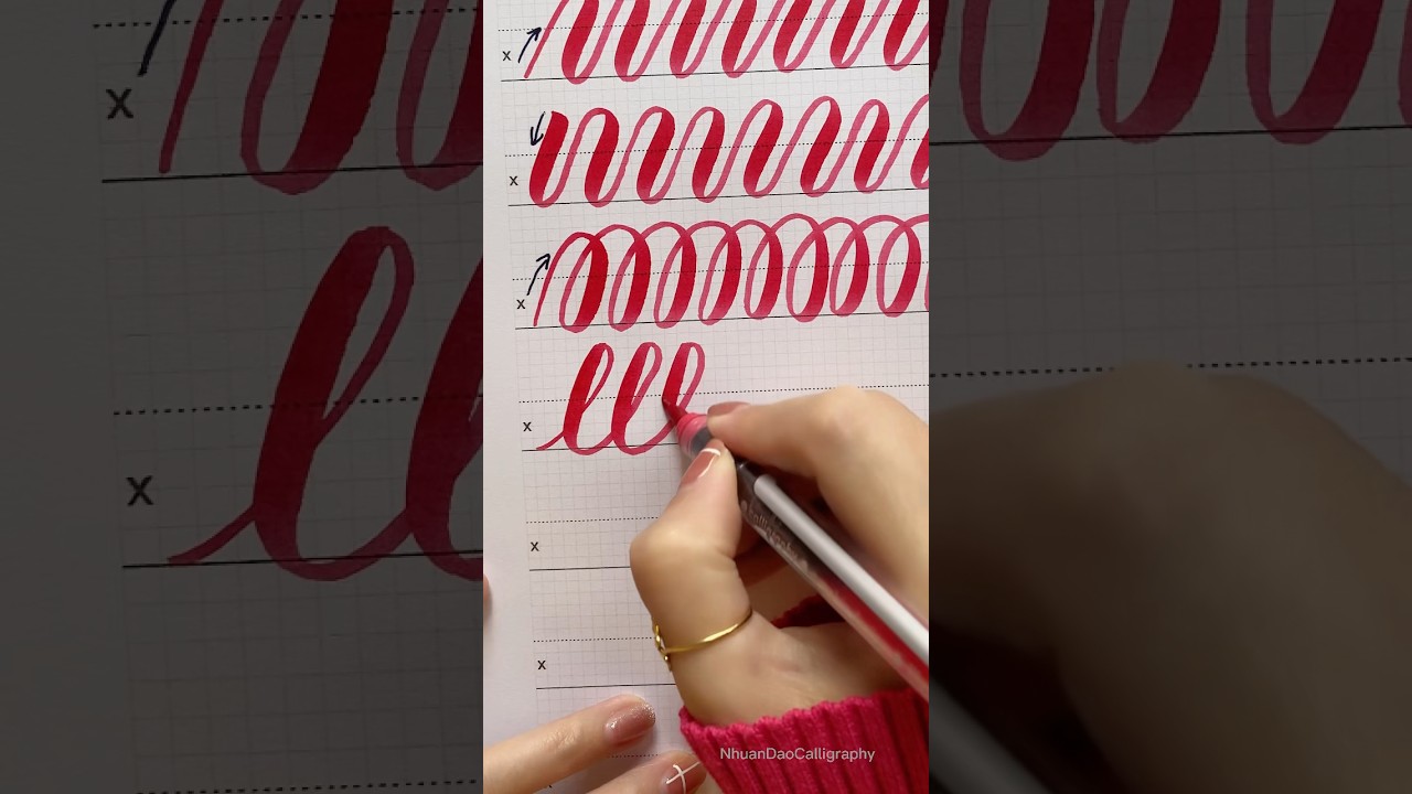 Lettering basic strokes ✨ Calligraphy Tutorial for Beginners #shorts #lettering #nhuandaocalligraphy