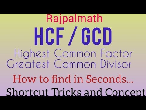 HCF / GCD Highest Common Factor Greatest Common Divisor how to find in Seconds concept Definition