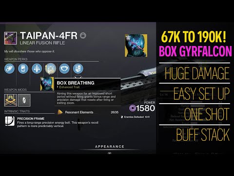 Insane Damage! 120% Taipan-4fr Gyrfalcon's Hauberk Void 3.0 Hunter Build - Destiny 2 - Season 18