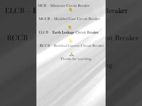 ITI electrician theory MCB,MCCB,ELCB,RCCB ka full form