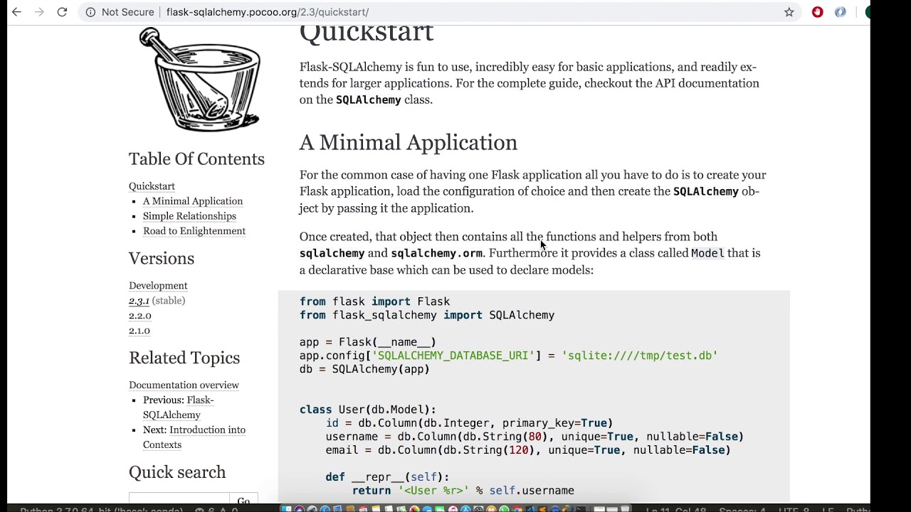 How to connect with database sqlite3  and MYSQL by using flask SQLAlchemy Complete website Part 4