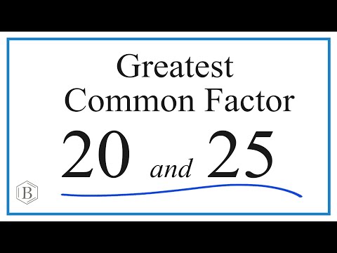 How to Find the Greatest Common Factor for 20 and 25