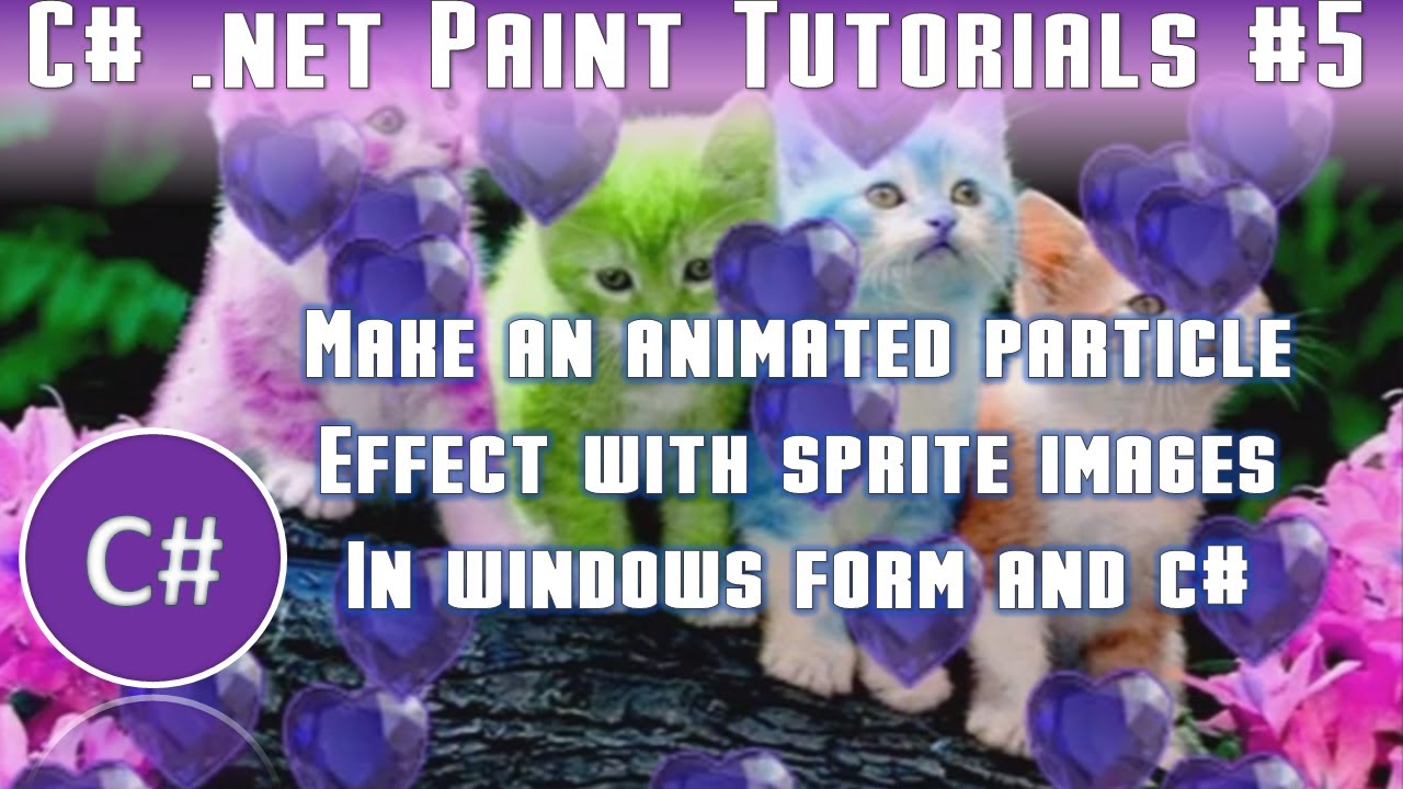 C# OOP Project Create a Sprites Animated Crystal Hearts Particle Effect in .Net Windows Form