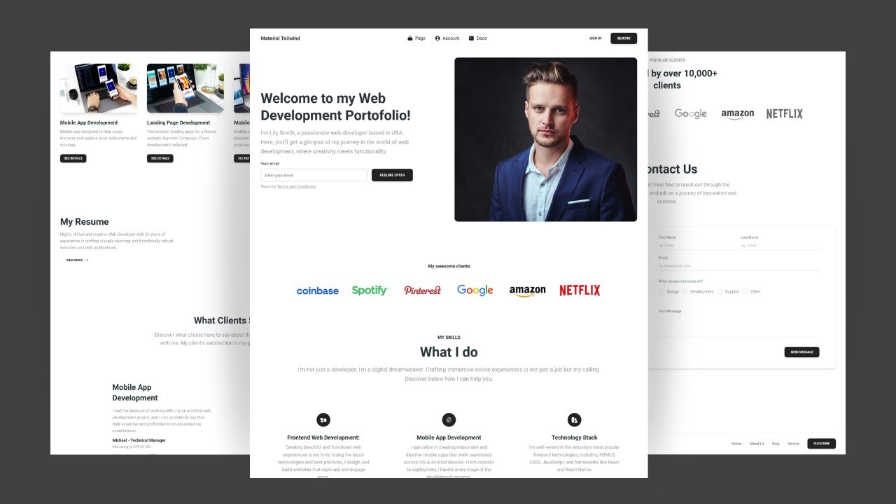 Tailwind CSS Next.js Portfolio Template || Complete Next JS Project