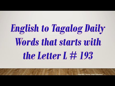 English to Tagalog Daily Words that start with the Letter L # 193