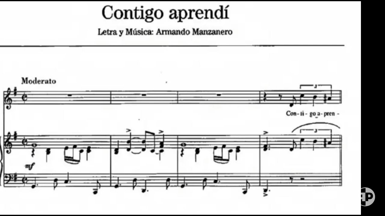 Contigo aprendi (Armando Manzanero)– piano accompaniment