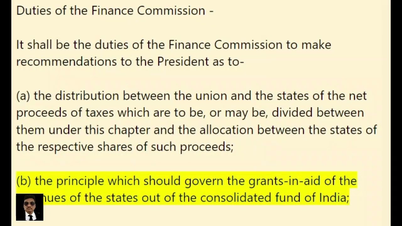 Constitution and functions of the Finance Commission