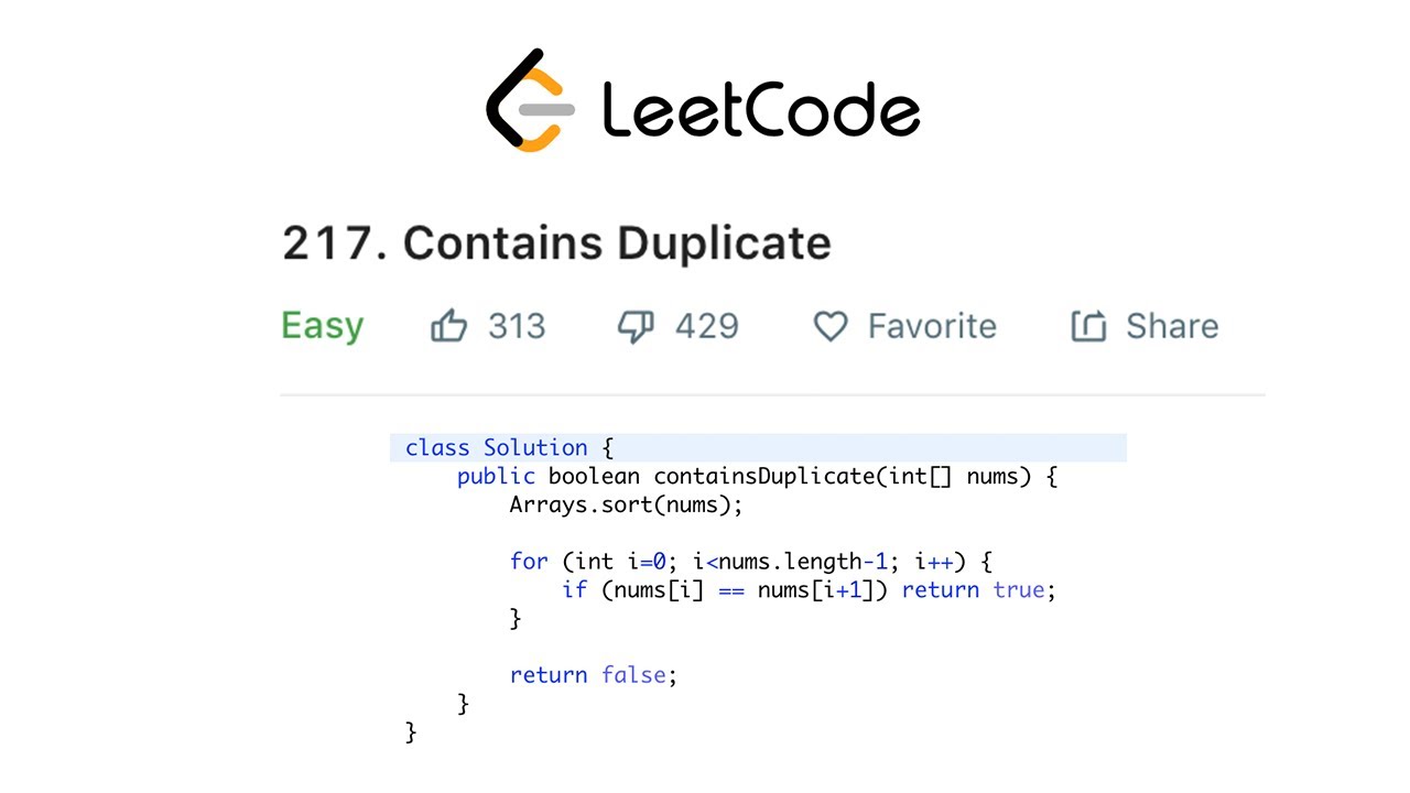 LeetCode Contains Duplicate Solution Explained - Java
