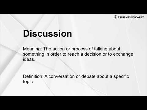 Discussion Meaning