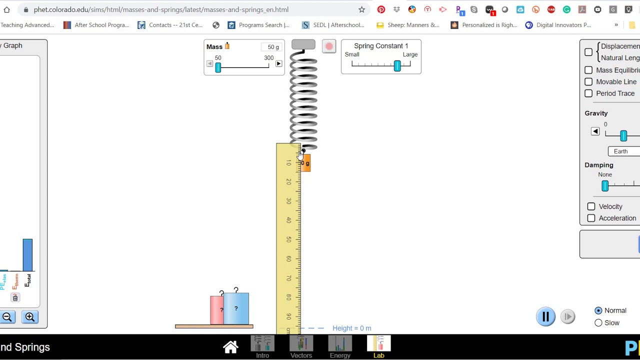 Phet Simulation Spring Constant Lab Masses and Springs