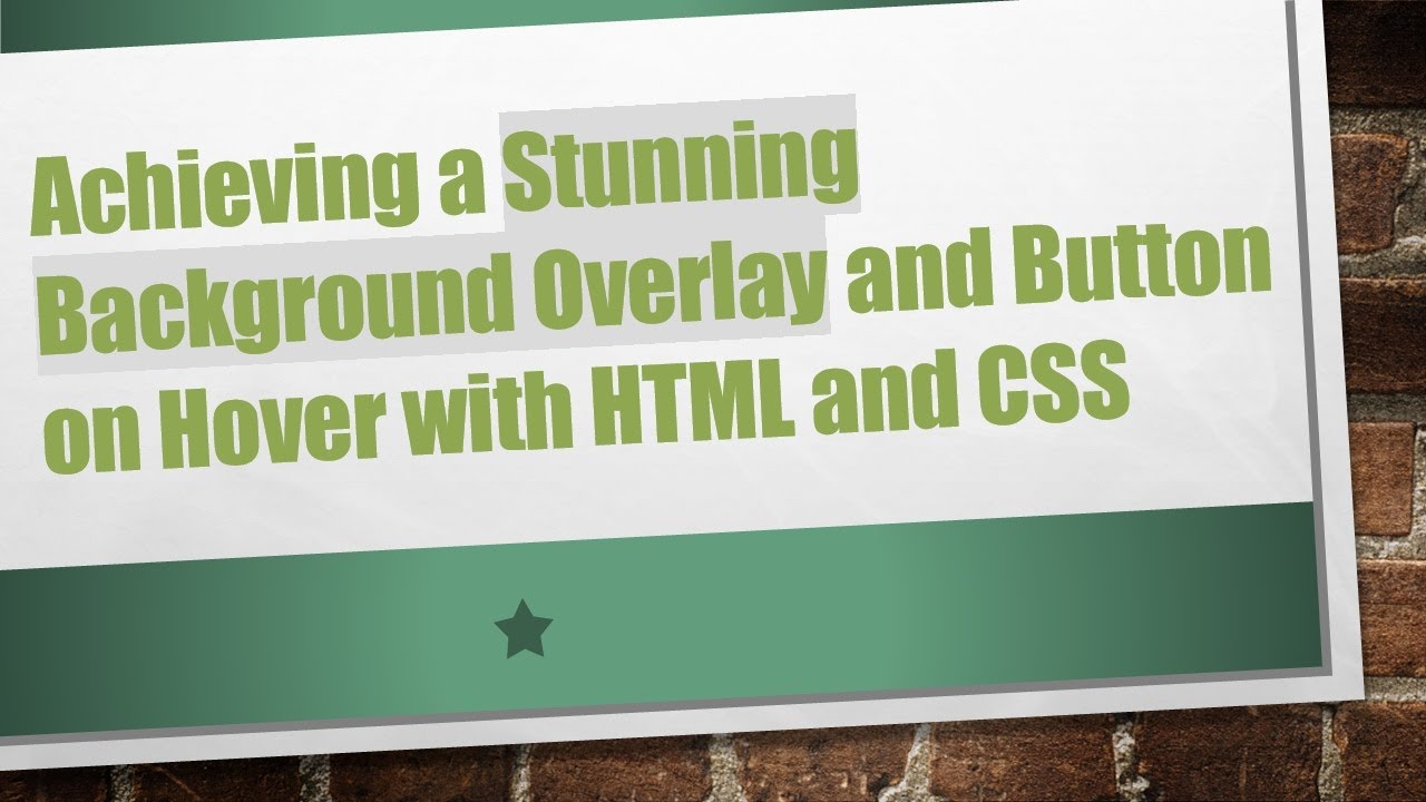 Achieving a Stunning Background Overlay and Button on Hover with HTML and CSS