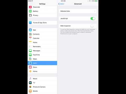How to DISABLE:ENABLE JAVASCRIPT on iPAD?