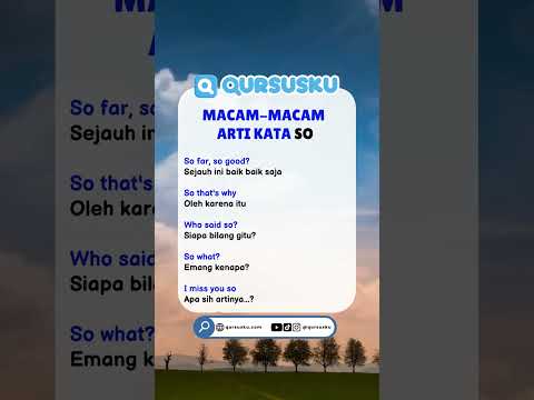 ARTI KATA SO TERNYATA BANYAK #shorts #learnenglish #belajarbahasainggris #qursusku