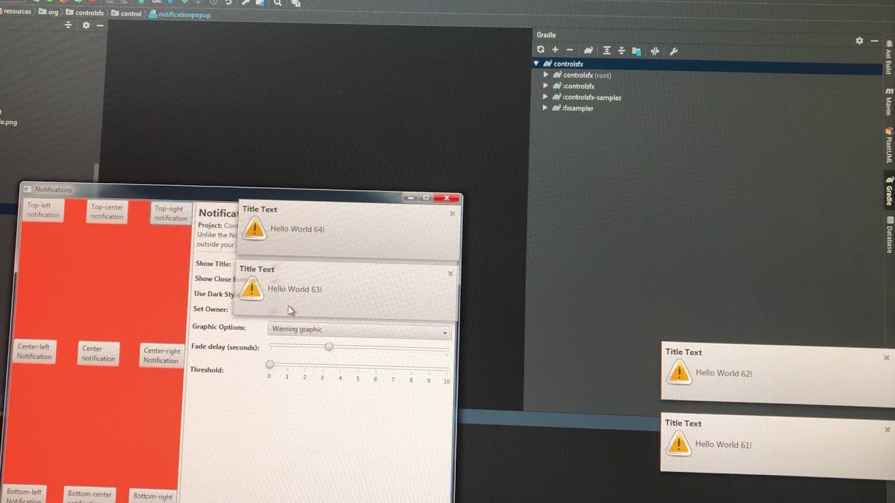 ControlsFX Notifications - alignment/new positions