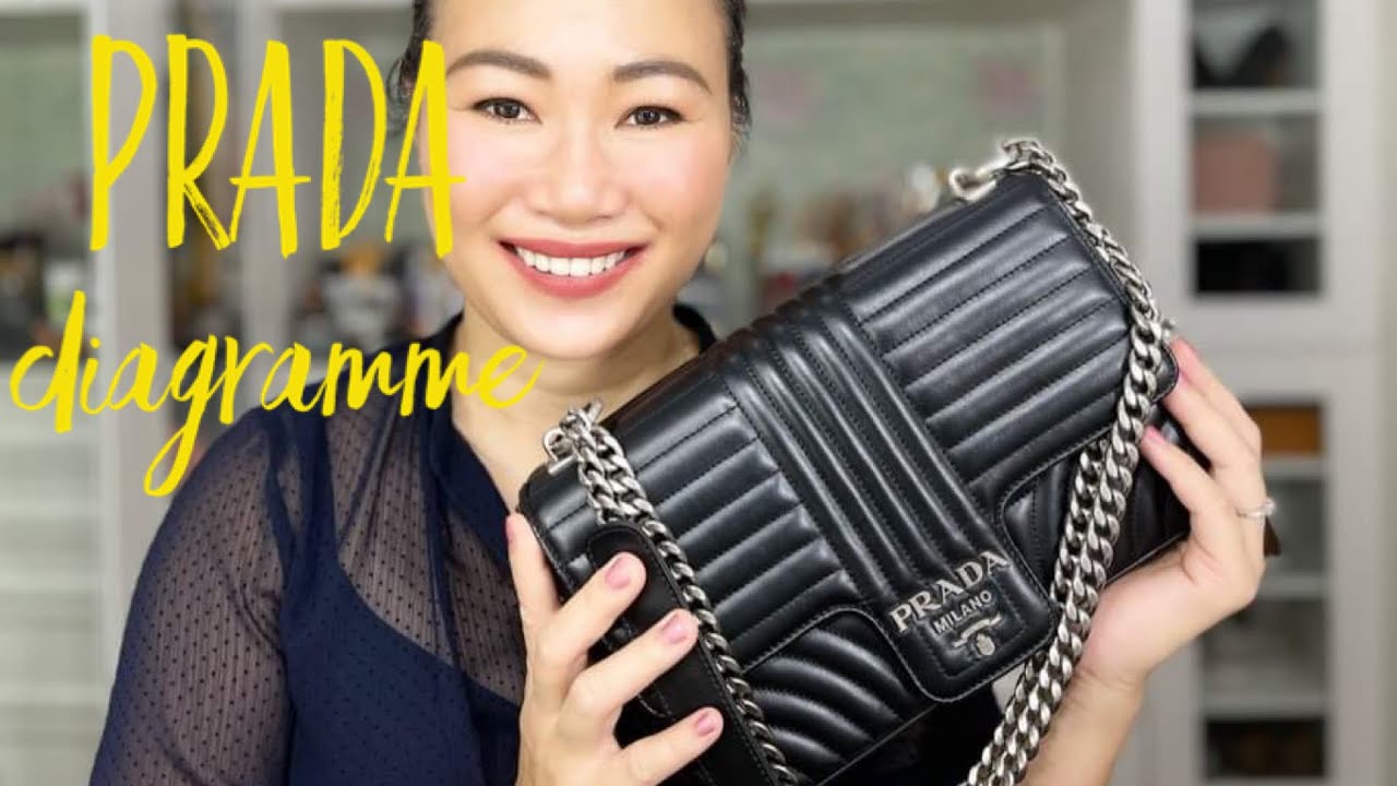 PRADA DIAGRAMME shoulder bag | 2yrs Review | Whats in my bag