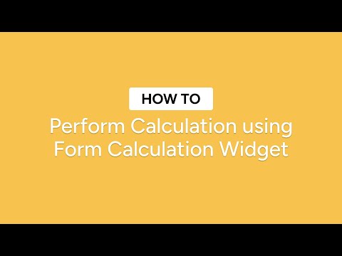 How to Use the Jotform's Form Calculation Widget