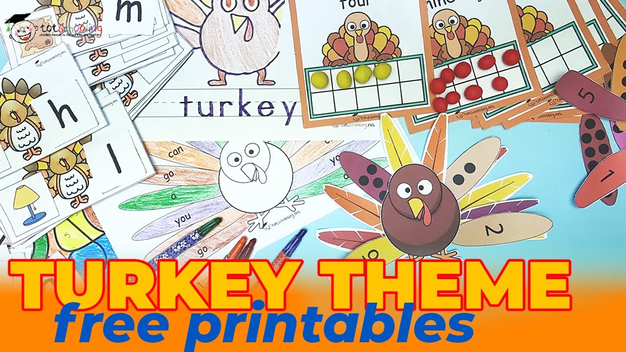 TURKEY THEME Math & Literacy FREE PRINTABLES