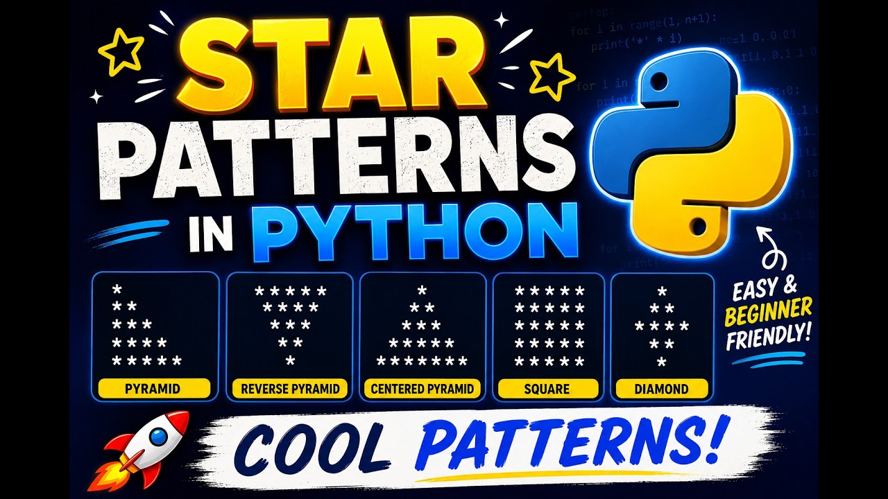 Create AWESOME Star Patterns in Python ✨ Beginner Tutorial !!