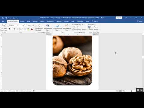 Eye Catching & Editable Recipe Template for Word
