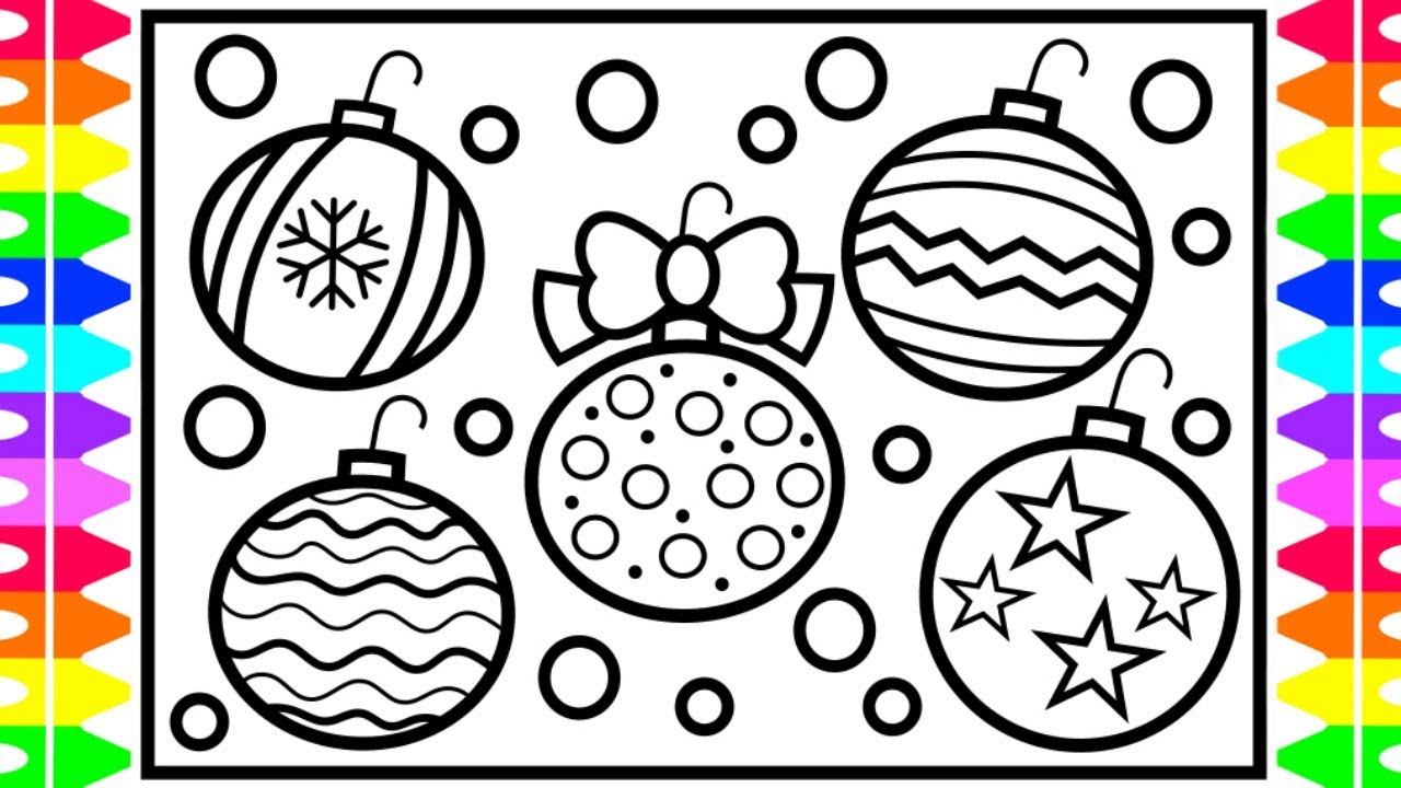 How to Draw Christmas Ornaments Step by Step for Kids| Christmas Decorations for Kids Coloring Page