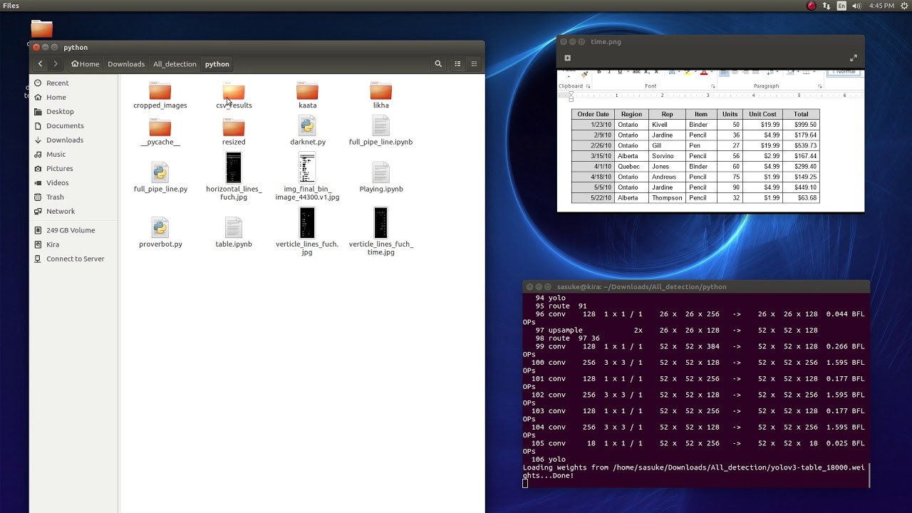Demo for table detection and it's data extraction from document.