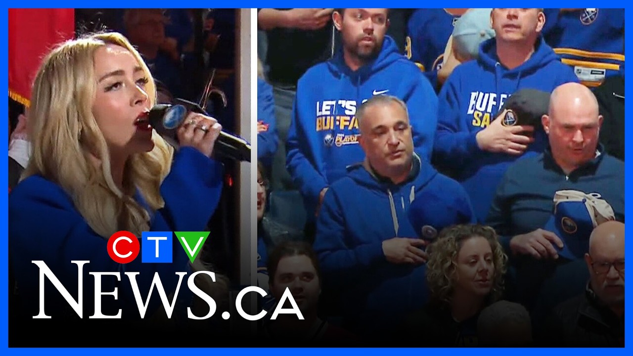 Buffalo Sabres fans sing 'O Canada' after singers mic cuts out