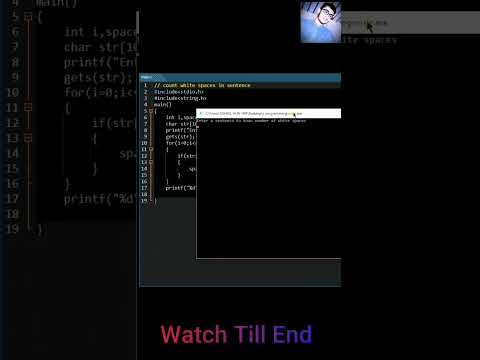 C Programming | Count White Spaces In sentence | Coding With Sohail 🌹