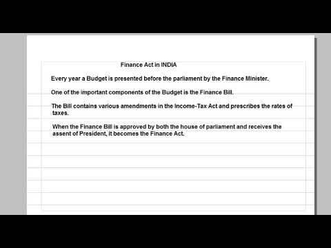 Meaning of Finance Act in India