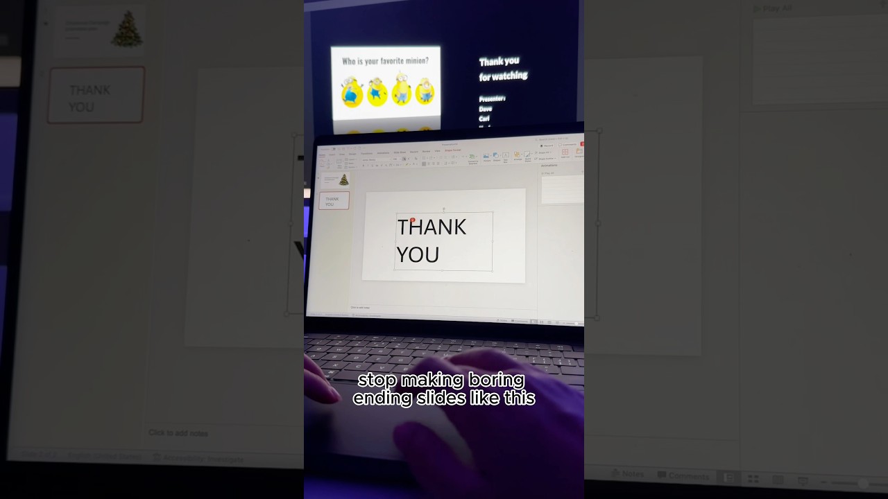 Stop making boring THANK YOU slide😎‼️ try this trick with your next project #ppt #tutorial