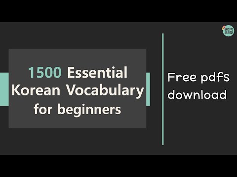 1500 Essential Korean Vocabulary for Beginners | Free PDF download ↓