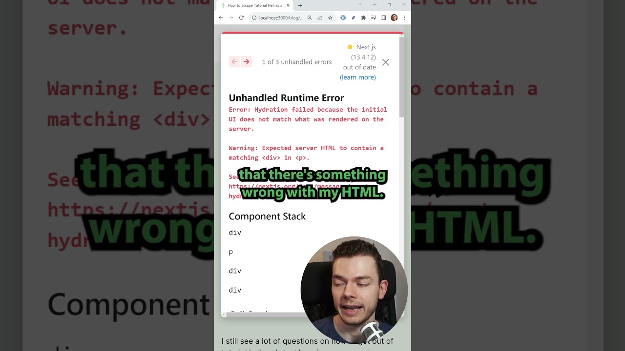 Next.js HydrationError Fix (Common)