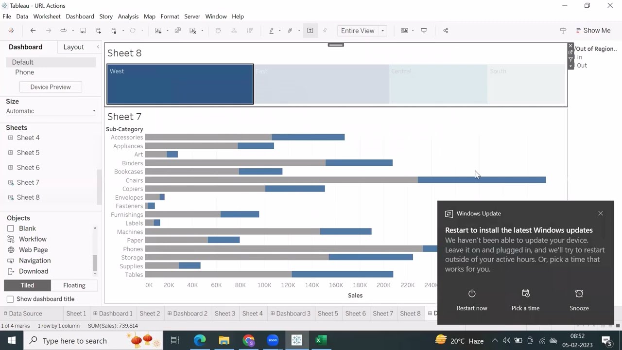 Set Actions In Tableau with Realtime example