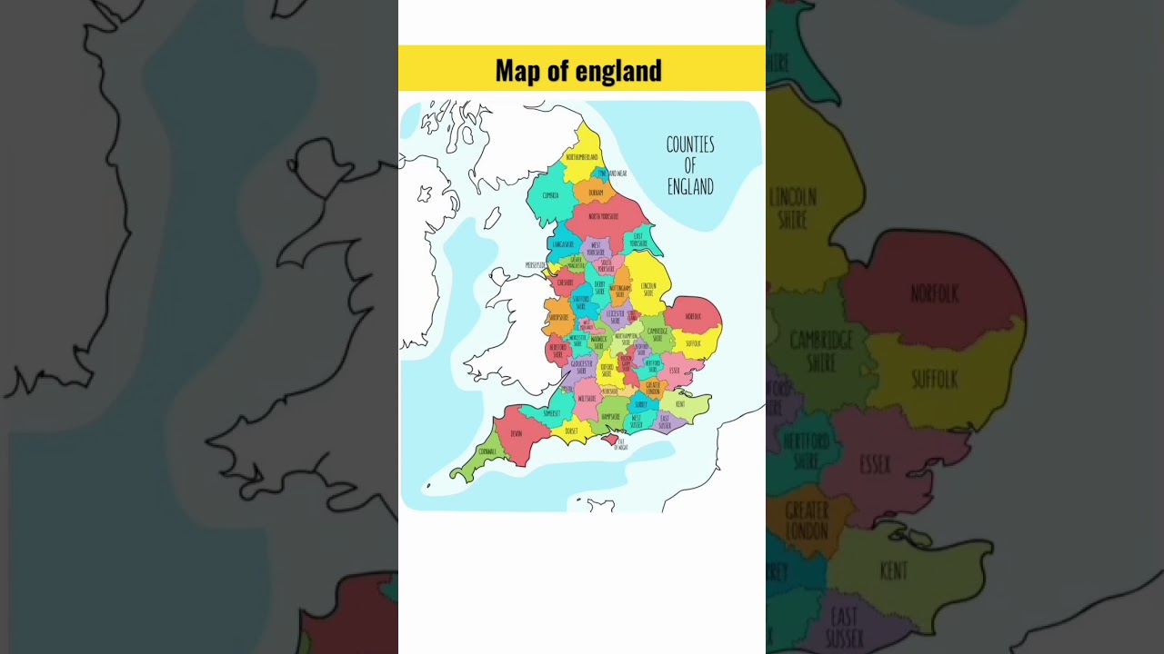 Map of England | #england #map #shorts