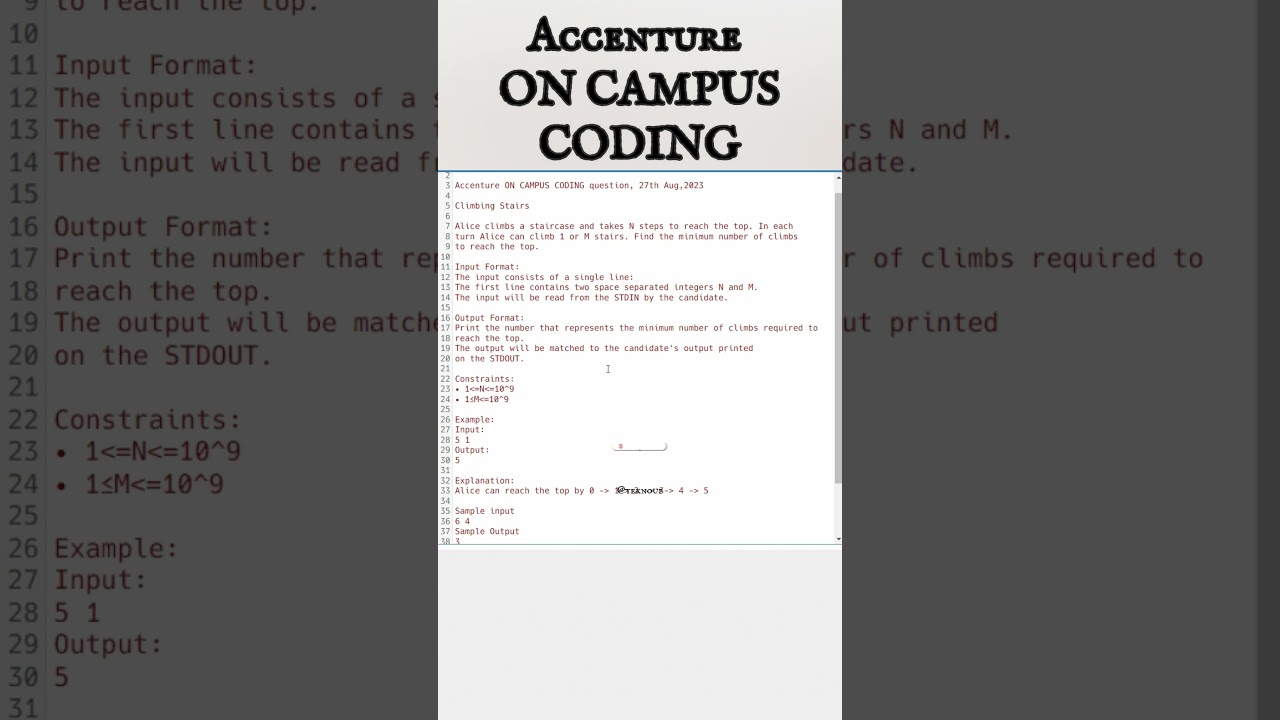 Accenture On campus coding questions 2025