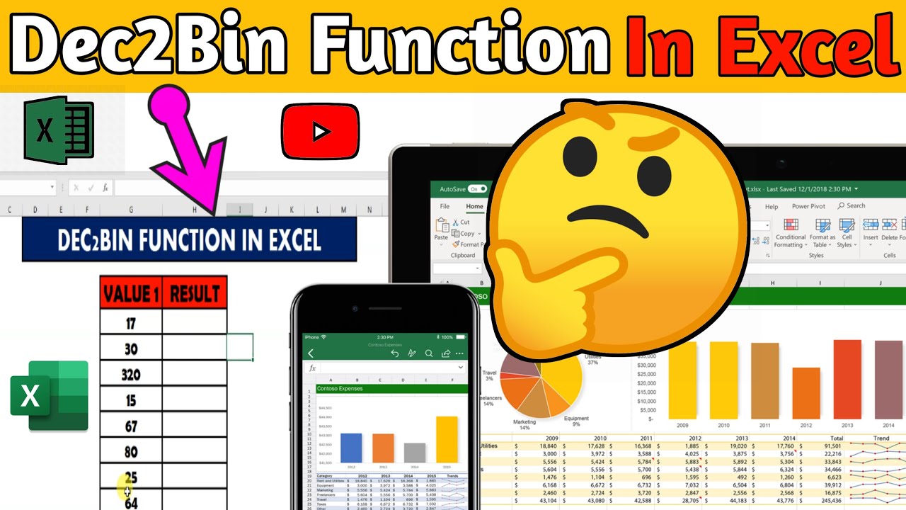 Dec2Bin Function In Excel || #excel #zintinstitute #formula