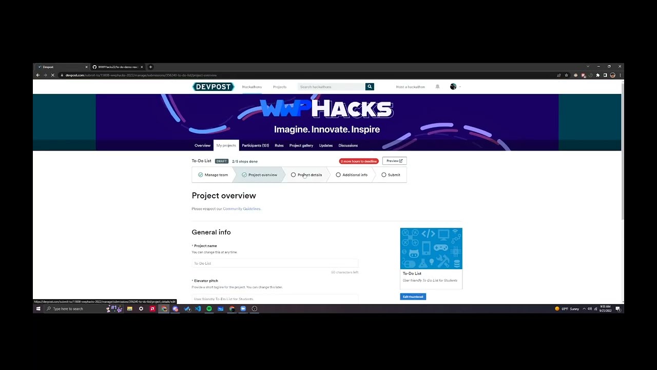 WWPHacks Devpost Submission Tutorial