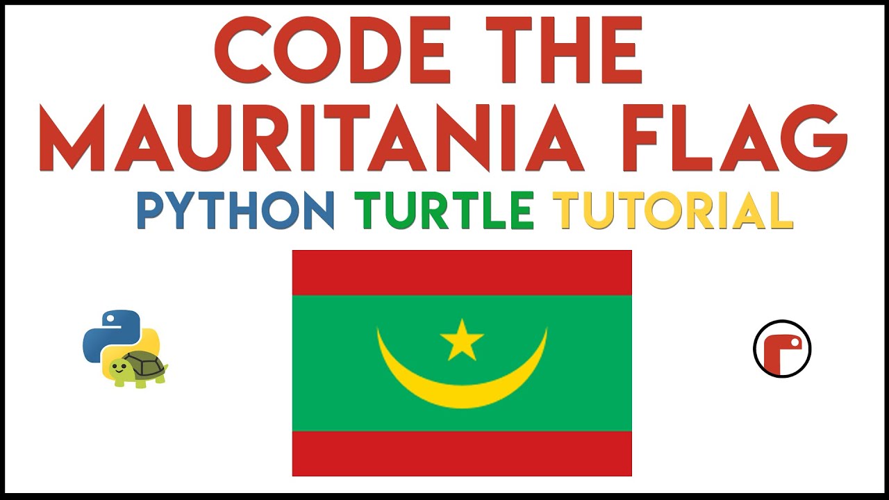 Python Turtle - Code the Mauritania Flag Tutorial