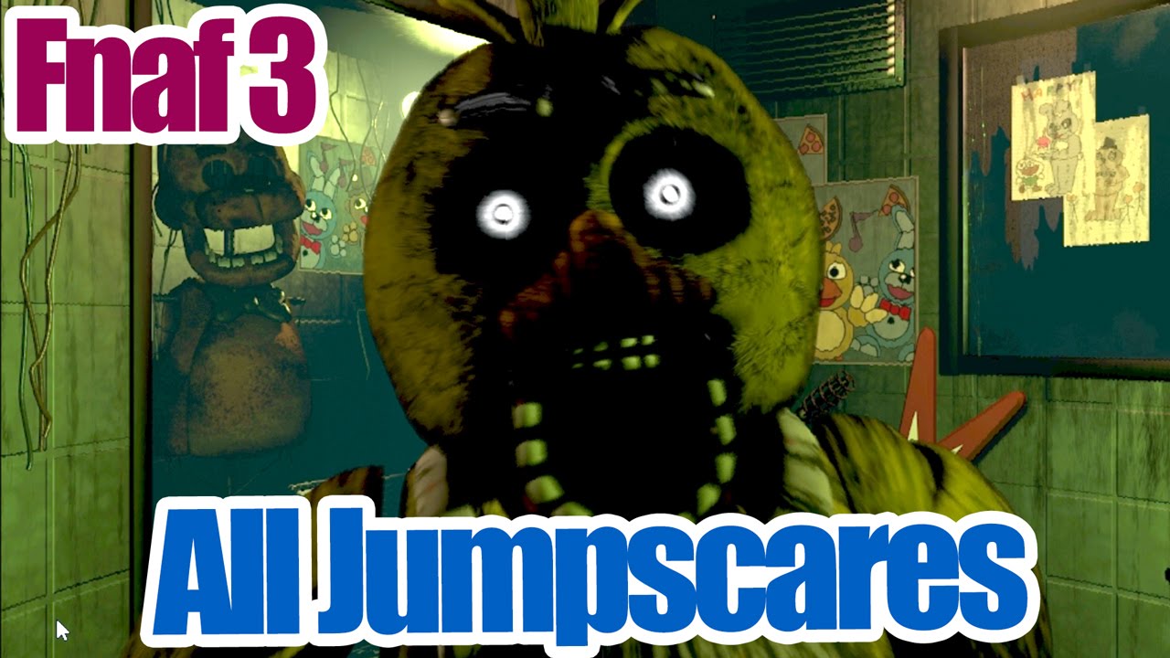 All Five Nights at Freddy's 3 in-game jumpscares! Phantom Mangle included!