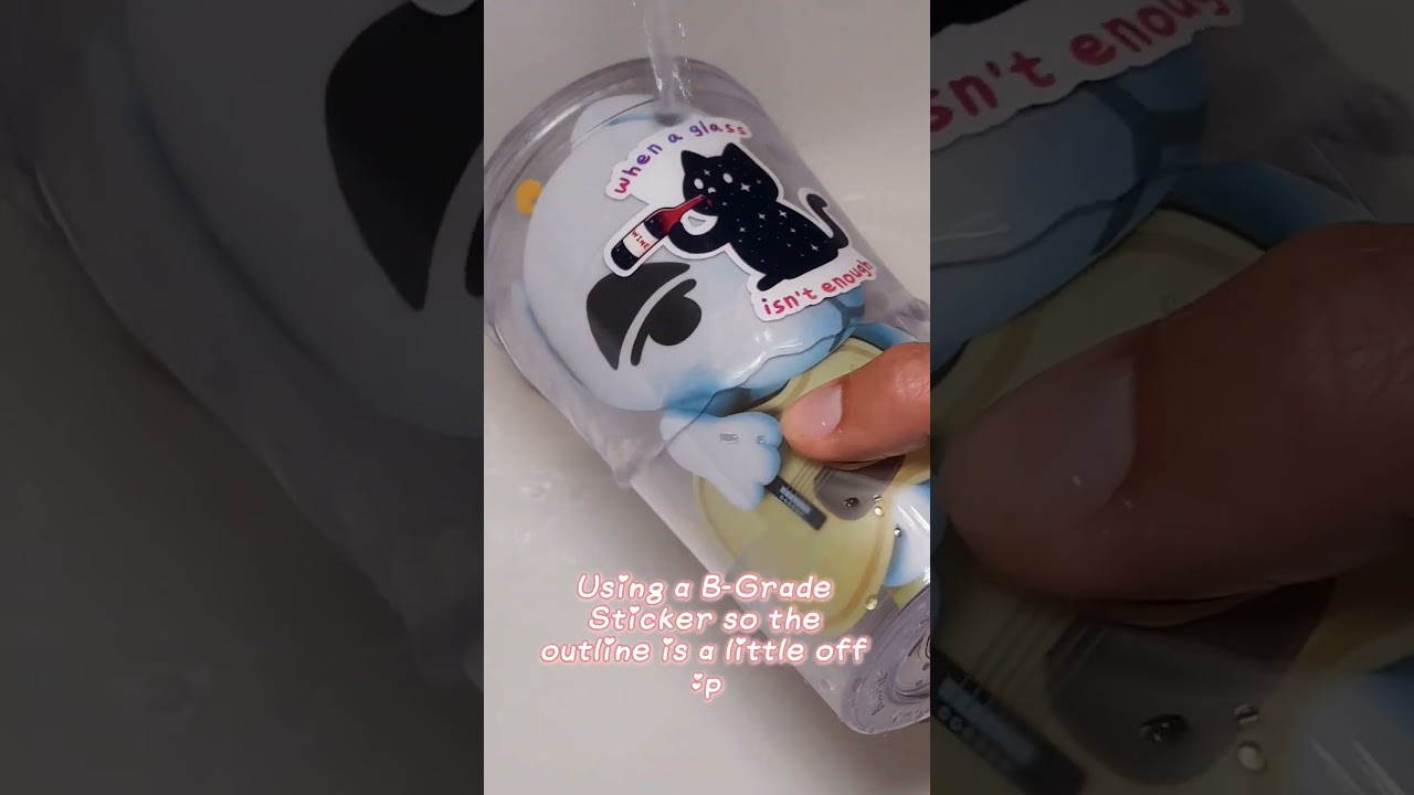 Test How Waterproof My Vinyl Stickers are with Me! #sticker #etsy #waterproof #stickers #cat #catart