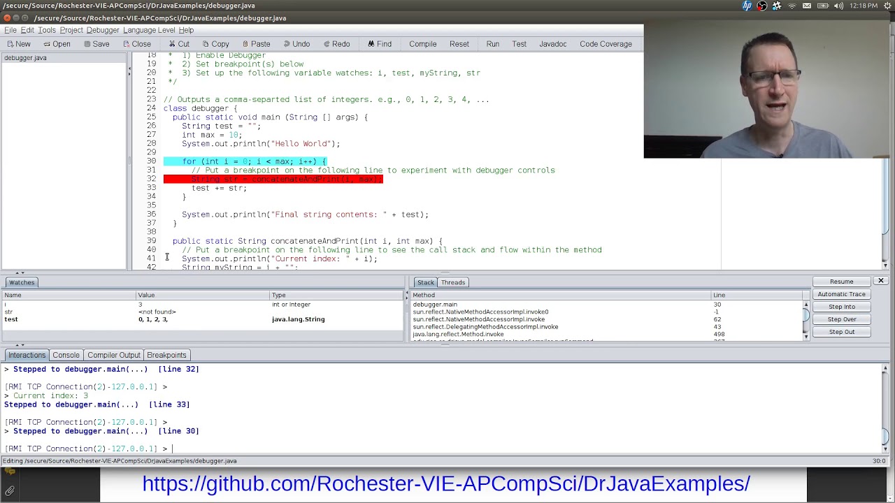 DrJava Debugger Watches