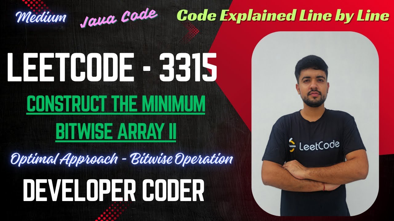 Construct the Minimum Bitwise Array II | LeetCode 3315 | Bitwise | Java Code | Developer Coder