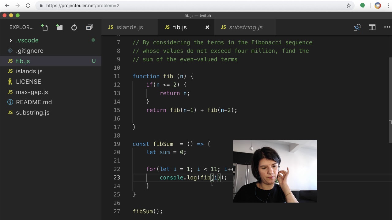 Node.js/JavaScript interview training - Even Fibonacci Numbers